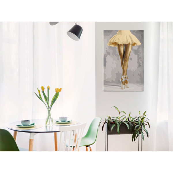 Rosdorf Park Leinwandbild Yellow Ballerina - Malen nach Zahlen | Wayfair.de